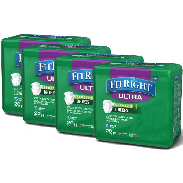Medline FitRight Stretch Ultra Briefs - 80 Pack | Go Home Medical.com