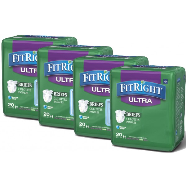 Medline FitRight Ultra Briefs - 80 Pack | Go Home Medical.com