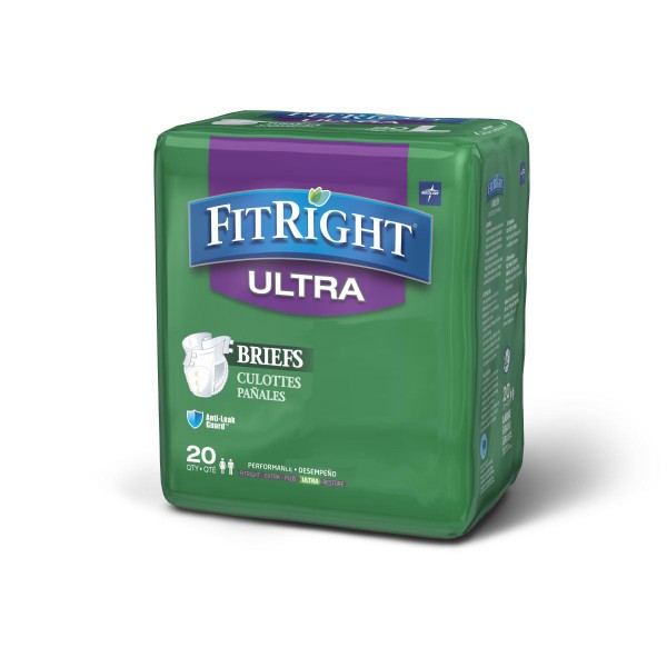 Medline FitRight Ultra Briefs - 20 Pack | Go Home Medical.com