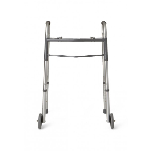 Guardian Easy Care Two-Button Folding Walkers with 5" Wheels