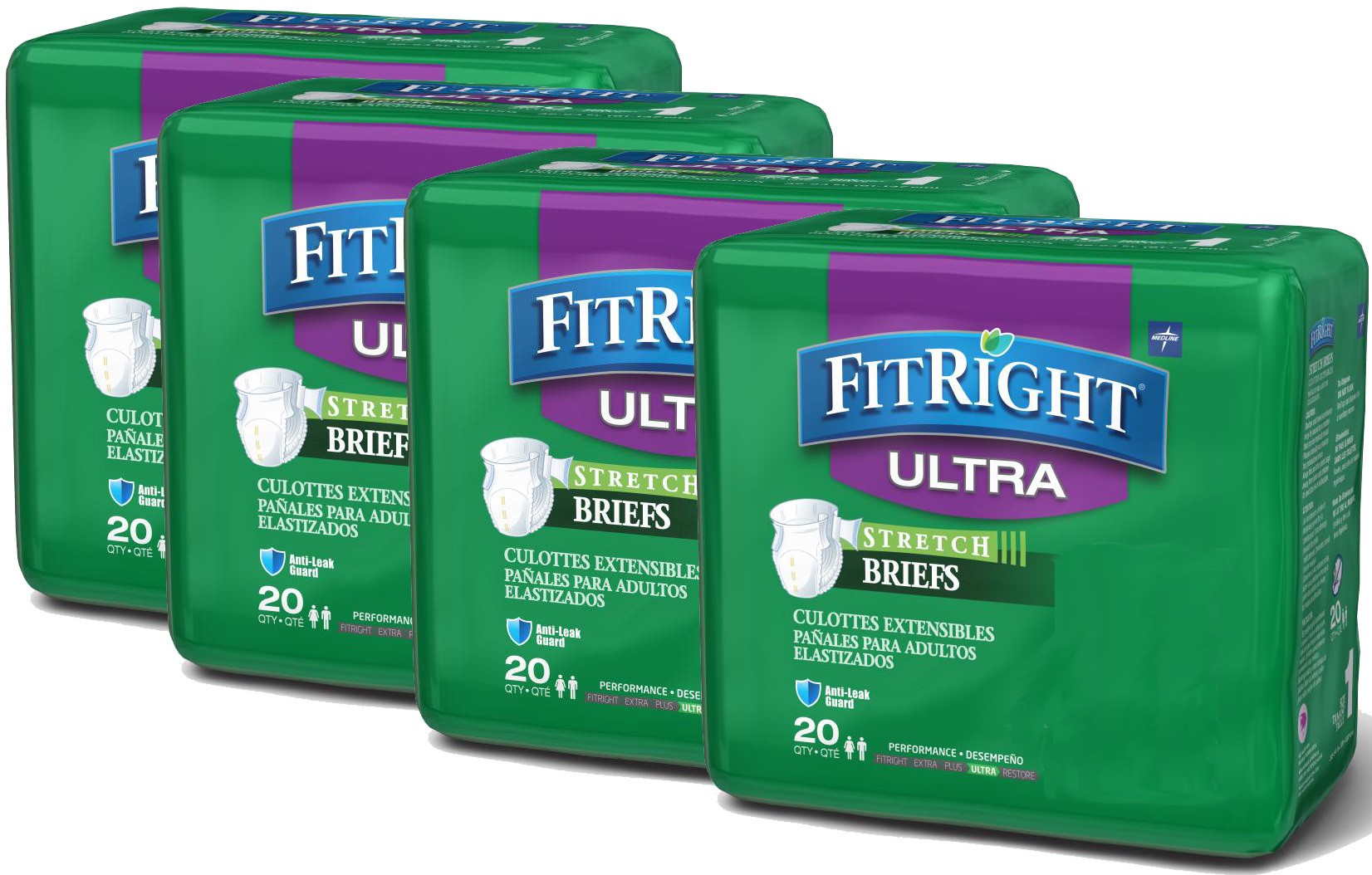 Medline FitRight Stretch Ultra Briefs - 80 Pack | Go Home Medical.com