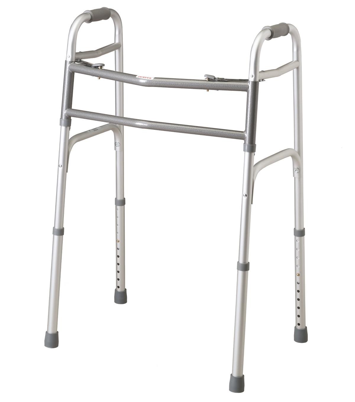 Medline Bariatric Two-Button Folding Walker - 500lb Capacity ...
